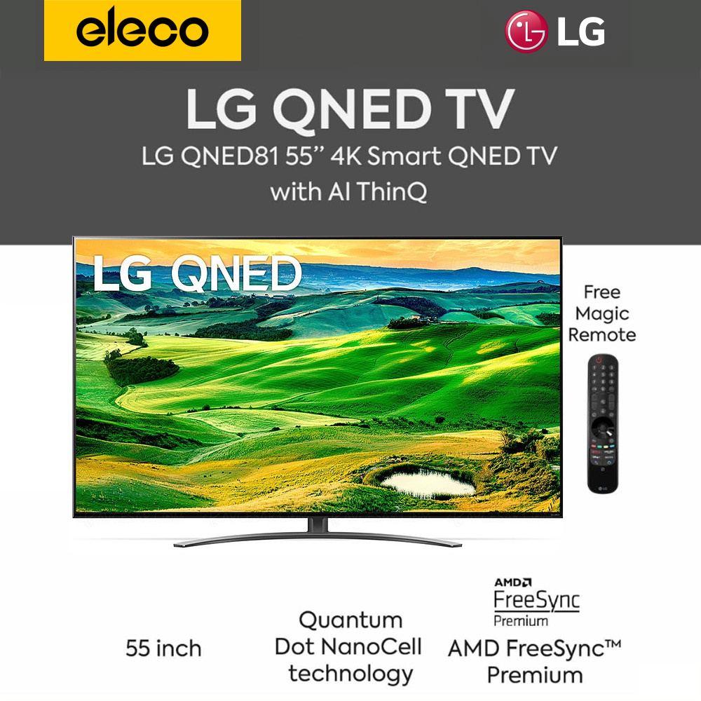 LG 55" QNED81 4K Smart QNED TV 55QNED81SQA - Eleco Malaysia